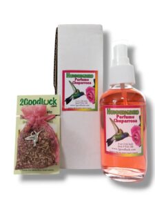 2goodluck hummingbird perfume w/pheromones & amulet for rituals & magic - perfume con feromonas & amuleto, chuparrosa, para rituales y magia.