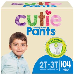 cuties boys 2t/3t refastenable potty training pants, hypoallergenic with skin smart, 104 count