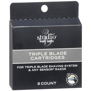 studio 35 for men triple blade cartridges, 8 ea