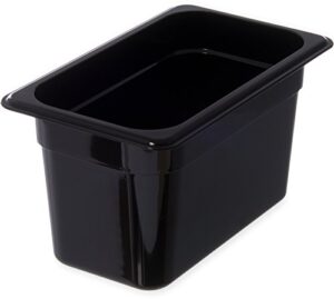 carlisle foodservice products 3068203 storplus fourth size food pan, polycarbonate, 6" deep, black