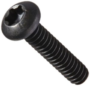 small parts steel pan head machine screw, black oxide finish, meets asme b18.6.3, t10 star drive, #4-40 thread size, 1/2" length, fully threaded, imported (pack of 100)