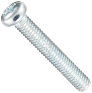 small parts steel pan head machine screw, zinc plated, meets jis b1111, #2 phillips drive, m4-0.7 thread size, 25 mm length, fully threaded, imported (pack of 25)