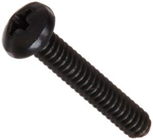 small parts steel pan head machine screw, black oxide finish, meets asme b18.6.3, #1 phillips drive, #4-40 thread size, 5/8" length, fully threaded, import (pack of 100)