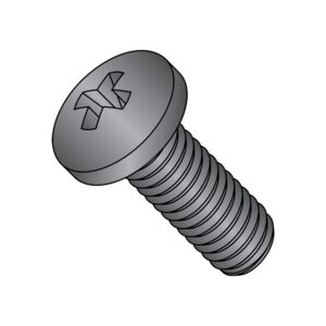 small parts ms51957-41b 18-8 stainless steel pan head machine screw, black oxide finish, meets ms-51957, #2 phillips, #8-32 thread size, 1/4" length, fully threaded, usa made (pack of 50)