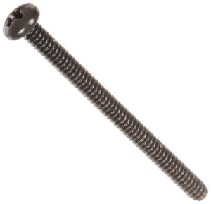 small parts steel pan head machine screw, black oxide finish, meets asme b18.6.3, #2 phillips drive, #6-32 thread size, 1-3/4" length, fully threaded, import (pack of 100)