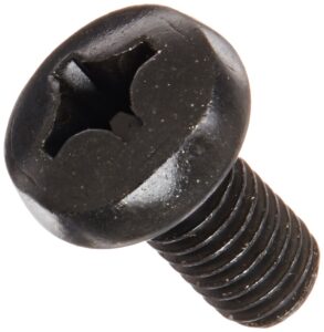 small parts m612d7985ab steel pan head machine screw, black oxide finish, meets din 7985, #3 phillips drive, m6-1 thread size, 12 mm length, fully threaded, import (pack of 100)