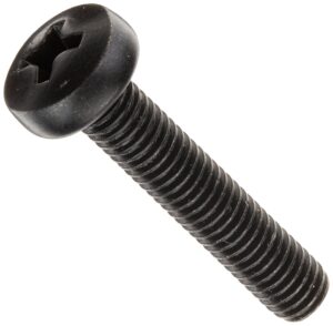 small parts m525d7985ab steel pan head machine screw, black oxide finish, meets din 7985, #2 phillips drive, m5-0.8 thread size, 25 mm length, fully threaded, import (pack of 100)