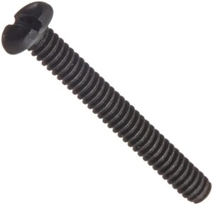 small parts steel pan head machine screw, black oxide finish, meets asme b18.6.3, slotted drive, #4-40 thread size, 7/8" length, fully threaded, imported (pack of 100)