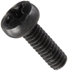 small parts m26d7985ab steel pan head machine screw, black oxide finish, meets din 7985, #1 phillips drive, m2-0.4 thread size, 6 mm length, fully threaded, import (pack of 100)