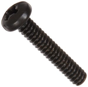 small parts steel pan head machine screw, black oxide finish, meets asme b18.6.3, #2 phillips drive, #6-32 thread size, 3/4" length, fully threaded, import (pack of 100)