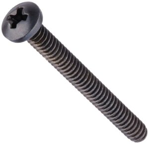 small parts steel pan head machine screw, black oxide finish, meets asme b18.6.3, #1 phillips drive, #4-40 thread size, 1" length, fully threaded, import (pack of 100)