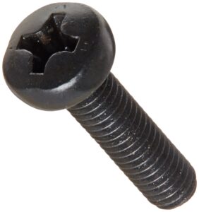 small parts m820d7985ab steel pan head machine screw, black oxide finish, meets din 7985, #4 phillips drive, m8-1.25 thread size, 20 mm length, fully threaded, import (pack of 50)