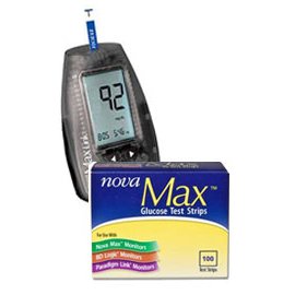 free nova max plus diabetes meter kit with 100 glucose test strips