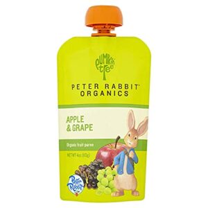 peter rabbit organics puree fruit apple grape, 4 oz