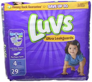 luvs with ultra leakguards, size 4 diapers, 29 ea