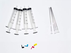 by double2house, 4 x 10ml syringe with blunt 4" long needle to glue craft, refill ink cartridge and ciss systems