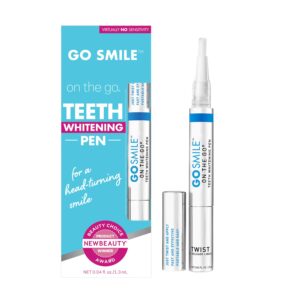 go smile on the go teeth whitening pen, teeth whitener & stain remover self care gifts for women & men - whitening strips alternative - travel size for gift basket or stocking stuffers, mint, 1.3ml