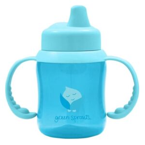 green sprouts non-spill sippy cup | one-way valve for easy transition from bottle | prevents leaks & encourages sucking, firm spout made from safer plastic, dishwasher safe