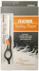 feather detail razor with standart kit, black