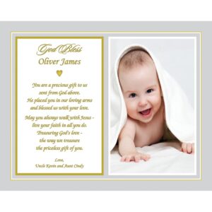 poetry gifts newborn baby personalized for boy or girl, 8x10 inch print with name and photo