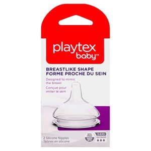 playtex baby breastlike bottle nipple, fast flow - 2 count