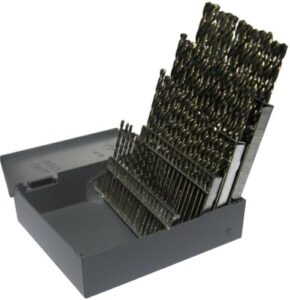 drill america 60 piece high speed steel screw machine (stub) drill bit set (wire sizes: #1 - #60), dwdst series