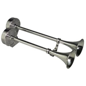 schmitt & ongaro marine ongaro deluxe ss dual trumpet horn - 12v / 10028 /