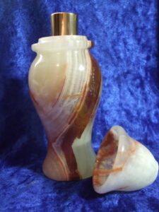 genuine alabaster box 5.5" tall w/ 20ml spikenard magdalena perfume