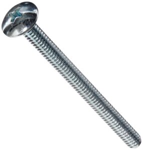 small parts 1040mpt steel truss head machine screw, zinc plated finish, meets asme b18.6.3, #2 phillips, #10-24 thread size, 2 1/2" length, fully threaded, imported (pack of 50)