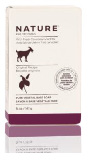 nature by canus bar soap, with fresh canadian goat milk, vitamin a, b3, potassium, zinc, and selenium white goat's milk, 5 ounce (pack of 1) (model: 9924)