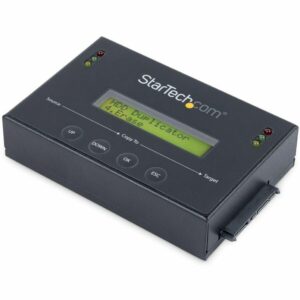 startech.com 1:1 standalone hard drive duplicator & eraser, sata hdd / ssd disk cloner / copier / wiper / sanitizer, cloning / recovery tool, lcd display, taa compliant, os independent (satdup11)