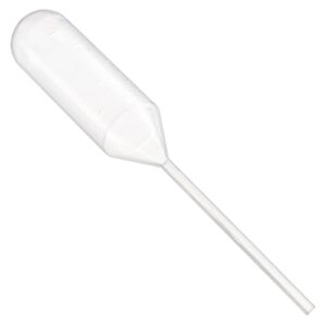 globe scientific transfer pipet, 136020-500, 4.0ml capacity, narrow stem, non-sterile, short, 85mm length, bulb draw - 3ml, 500/box