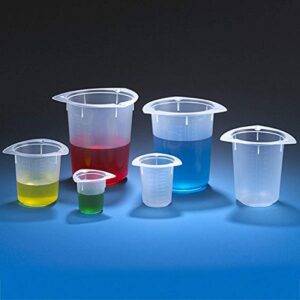 globe scientific 3643 polypropylene tri-corner beaker, graduated, 400ml capacity (case of 100)