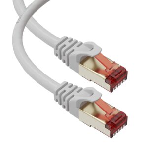 cat7 ethernet cable - 25 ft - rj45 connector - double shielded stp - 10 gigabit 600mhz - cat 7 premium high speed network wire patch cable (7.5m) lan cord - 25 feet