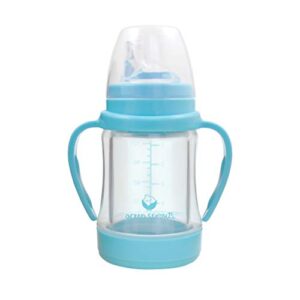 green sprouts glass sip & straw cup, light aqua, 6 months+, 4 ounces