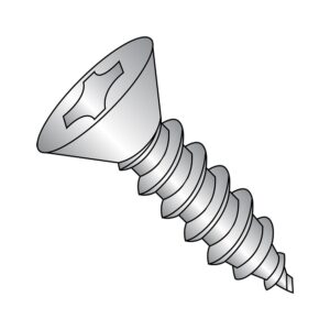 small parts 0708abpf188 18-8 stainless steel sheet metal screw, plain finish, 82 degrees flat head, phillips drive, type ab, #7-19 thread size, 1/2" length (pack of 100)