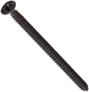 steel sheet metal screw, black oxide finish, 82 degrees flat head, phillips drive, type ab, #8-18 thread size, 2-1/2" length (pack of 100)