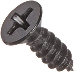 small parts 0808abpfb steel sheet metal screw, black oxide finish, 82 degrees flat head, phillips drive, type ab, #8-18 thread size, 1/2" length (pack of 100)