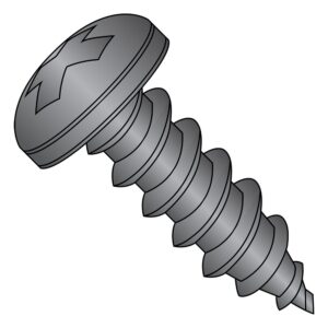 small parts 0816app188b 18-8 stainless steel sheet metal screw, black oxide finish, pan head, phillips drive, type a, #8-15 thread size, 1" length (pack of 25)