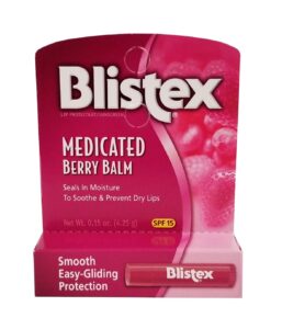 blistex medicated lip balm, spf 15, berry, .15-ounce tubes (pack of 3)