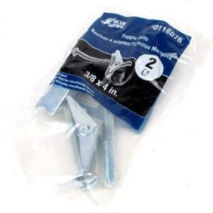 blue hawk 2-pack 3/8" x 4" toggle bolts - 0116076