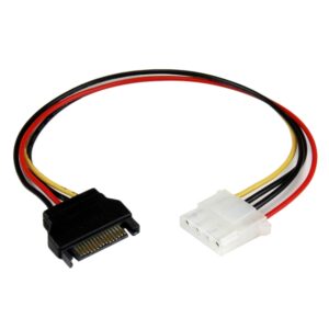 startech.com 12in sata to lp4 power cable adapter f/m - sata to lp4 power adapter - sata female to lp4 male power cable - 12 inch (lp4satafm12)