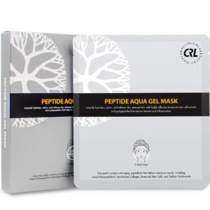 clinical resolution crl peptide aqua gel mask 5 pack, instant hydration, soothing, cooling, healing, post-treatment, post microneedling, reduce redness and stinging feeling