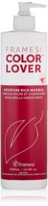 framesi color lover moisture rich masque, 16.9 fl.oz, sulfate free hair mask for color treated hair