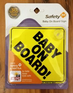 safety 1st #489180030 yellow baby on board sign