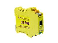 brainboxes ed-588 / ethernet to digital io 8 inputs + 8 outputs /1 x network (rj-45) - 1 x serial port - fast ethernet - rail-mountable