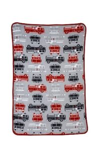 carter's toddler printed coral fleece blanket, fire truck