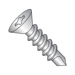 small parts 0616kpf188 18-8 stainless steel self-drilling screw, plain finish, 82 degree flat head, phillips drive, #2 drill point, #6-20 thread size, 1" length (pack of 50)