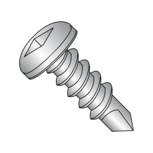 small parts 0820kqp410 410 stainless steel self-drilling screw, plain finish, pan head, square drive, #2 drill point, #8-18 thread size, 1-1/4" length (pack of 25)