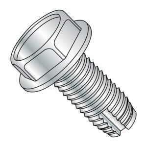 small parts 12081w steel thread cutting screw, zinc plated finish, hex washer head, type 1, #12-24 thread size, 1/2" length (pack of 50)